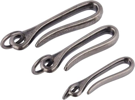 3pcs U Shape Hook Keychain Japanese Fish Hook Key Chain Brass Solid