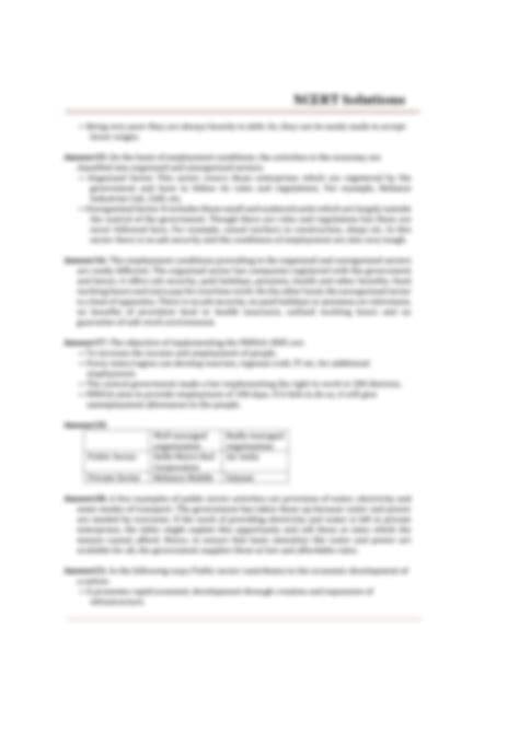 SOLUTION Chapter Economic Class X Full Ncert Solutions Sectors Of Indian Economy Studypool