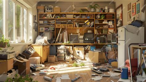 Premium Photo A Cluttered Room With A Lot Of Boxes And Boxes On The Floor