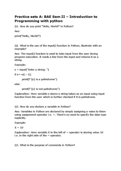 Practice Sets A Notes Practice Sets A Bae Sem Ii Introduction To