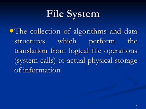 PPT File Systems Implementation Algorithms Data Structures And Storage PowerPoint