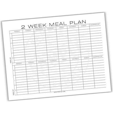 2 Week Meal Planner Printable Pdf Weekly Meal And Grocery Tracker