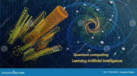 Quantum Computer Abstract Physics Background Concept With Qubit Learning Artificial