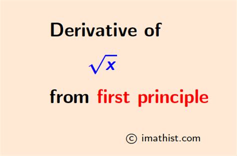 Derivative Of Root X By First Principle Imath