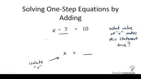 Solving One Step Equations By Adding Overview Video Algebra CK 12 Foundation