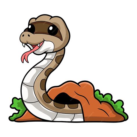 Premium Vector Cute Gopher Snake Cartoon Out From Hole