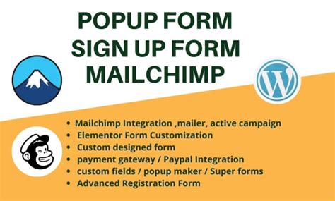 Create Sign Up Form Popup Form And Integrate Mailchimp By Enjoy Chakma Fiverr