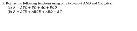 Solved Realize The Following Functions Using Only Chegg