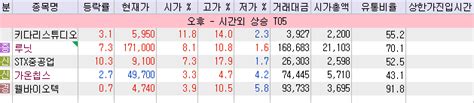 오늘 장마감 후 시간외거래 종목 정리 조선내화 효성중공업 동국제강 동국홀딩스 동국씨엠 티로보틱스 와이엔텍 서남 Stx중공업 네이버 블로그