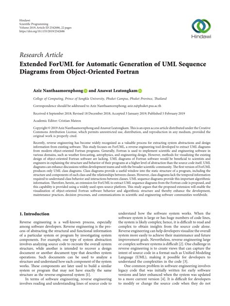 Pdf Extended Foruml For Automatic Generation Of Uml Sequence Diagrams