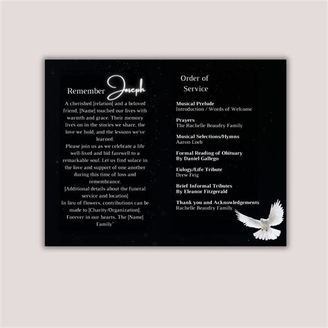 8 5x11 Booklet Memorial Program 8 Pages Unisex Etsy