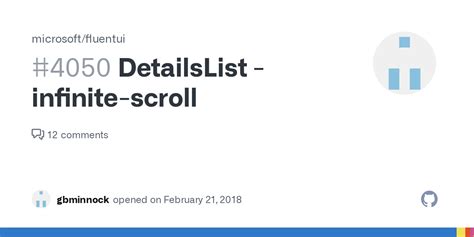 Detailslist Infinite Scroll · Issue 4050 · Microsoftfluentui · Github