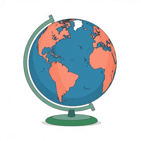 A Globe A Spherical Representation Of The Earth Displayed On A Stand Premium Ai Generated Vector