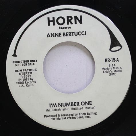 Rock 45 Anne Bertucci Im Number One Im Number One On Horn Records