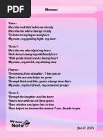Youre My Mom Song Lyrics Pdf Art Poetry