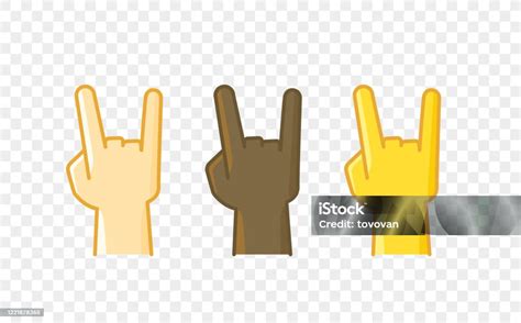 다른 색상 손 제스처 만화 스타일 벡터 아이콘입니다 중금속 0명에 대한 스톡 벡터 아트 및 기타 이미지 0명 갈색 개념 Istock