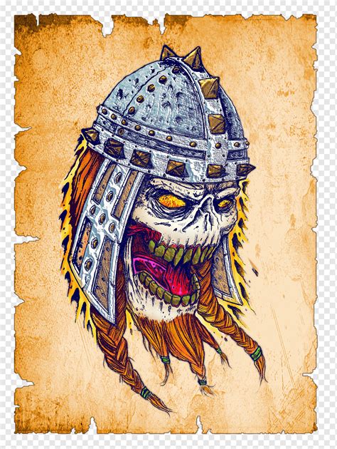 Horned Helmet Skull Tattoo Viking Art Vikings Fictional Characters