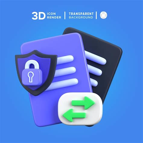 Premium Psd Psd Secure File Transfer 3d Illustration
