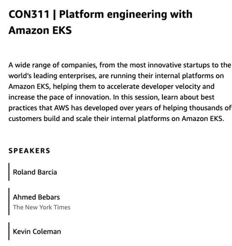 ahmed bebars on linkedin reinvent aws eks platformengineering