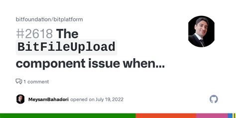 the `bitfileupload` component issue when uploading has the error