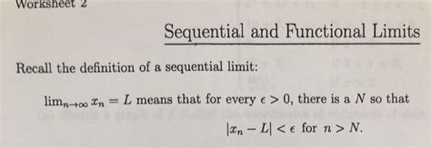 solved worksheet 2 sequential and functional limits recall