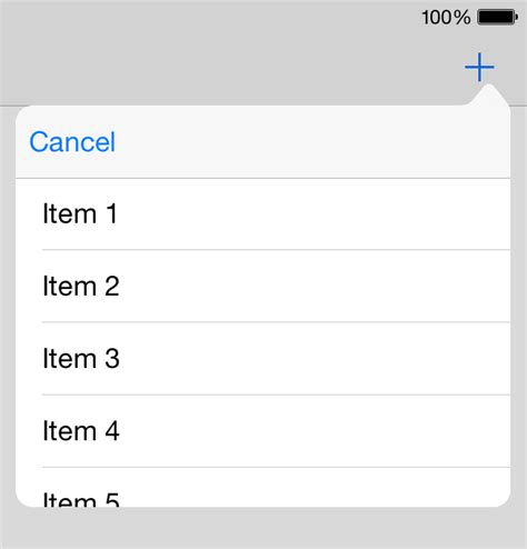 Ios Drop Down Menu On Navigation Bar Stack Overflow