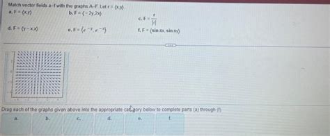 solved match vector fields a f with the graphs a f letr