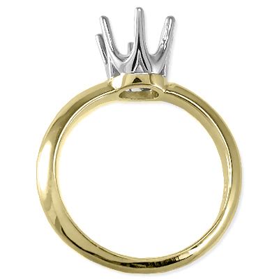 Anzor Jewelry 14k Solid Two Tone Gold Engagement Setting Ring