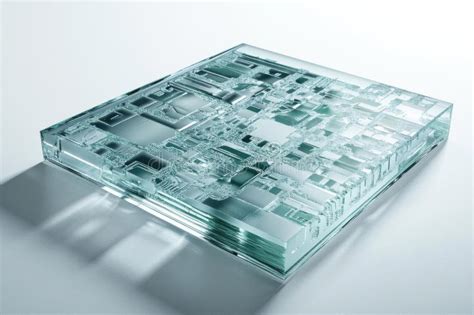 Explore Intricate Details Of A Glass Microchip With Complex Tech Theme