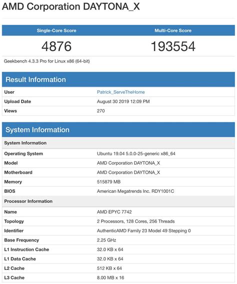 Amd Epyc 7742 ที่คาดว่าเป็นรุ่นใหม่ล่าสุดแรงกว่า Intel Xeon 8180m และมีราคาถูกกว่า 75เปอร์เซ็นใน