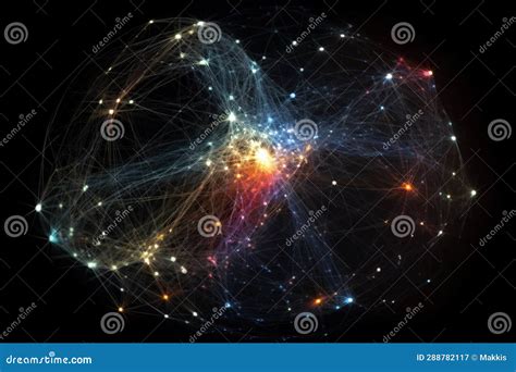 A Visual Representation Of Neural Networks With Interconnected Nodes Stock Illustration