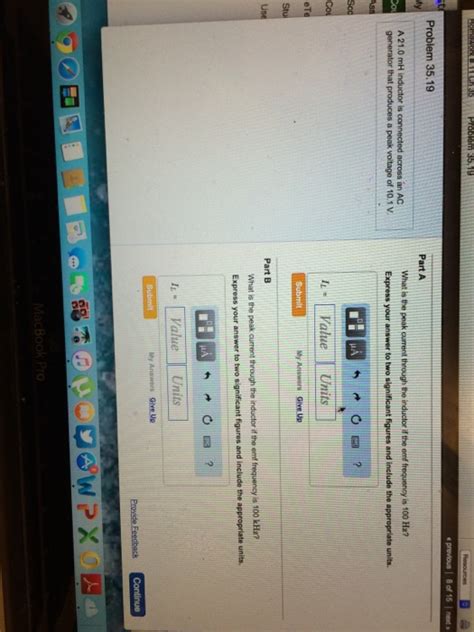 Solved A 21 0 Mh Inductor Is Connected Across In Ac