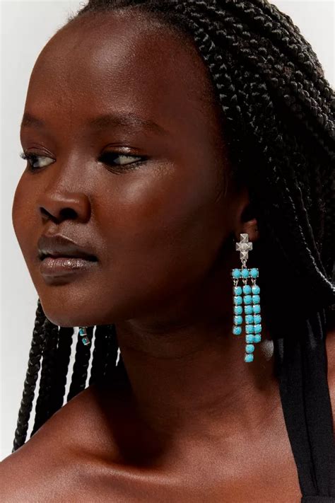 Silence Noise Stone Fringe Earring Urban Outfitters