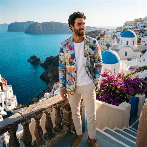 Greek Islands Blazer Mediterranean Travel Jacket For Santorini