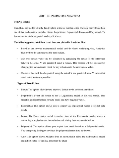 Unit Iii Predictive Analytics Pdf