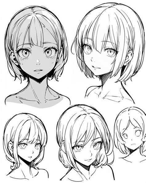 Artstation 503 Anime Facial Expressions Multiple Views Sketch Pose