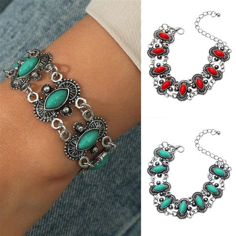 Bohemian Retro Ethnic Turquoise Bracelet Buy Cheaply On Joom