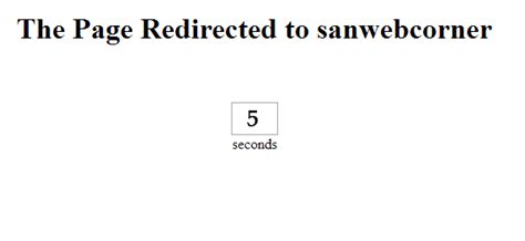 count down and redirect the page
