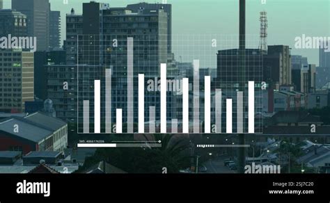 Animation Of Interface With Statistical Data Processing Against Aerial