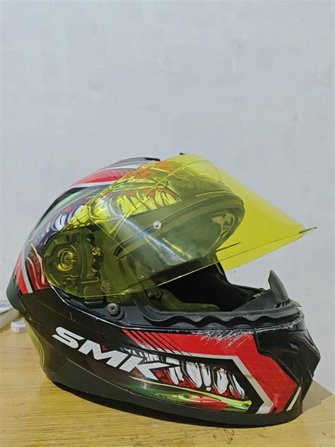 Smk Helmets Typhoon Helmet Visor Color Yellow Night Vision Amazon