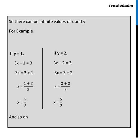 Solve by substitution method - 3x - y = 3, 9x - 3y = 9 [with Video]