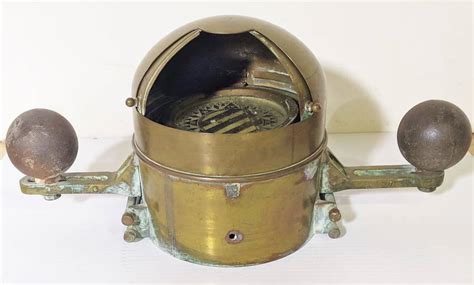 U S Navy Brass Nautical Ship Binnacle Compass