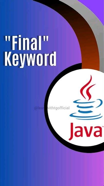 final keyword in java java tutorial final shorts ytshort