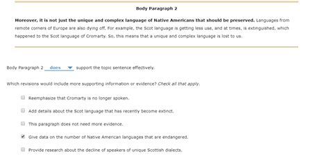 Solved 2 Ensuring Paragraph Unity Support The Topic Chegg Com