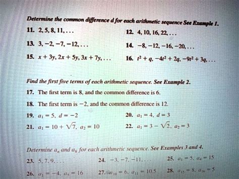 Common Difference Example