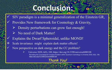 The Scale Invariant Vacuum Theory As Viable Cosmology Model Ppt