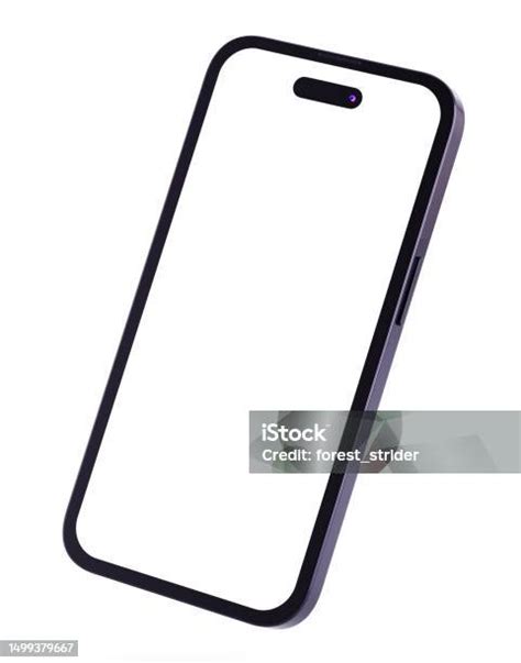 빈 화면과 흰색 배경에 분리된 프레임리스 디자인의 스마트폰 컷아웃에 대한 스톡 사진 및 기타 이미지 컷아웃 휴대전화 Brand Name Smart Phone Istock