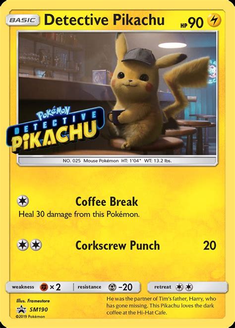Detective Pikachu Sm190 Sun And Moon Black Star Promos Sun And Moon
