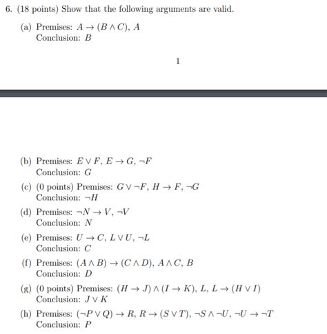 Solved 6 18 Points Show That The Following Arguments Are