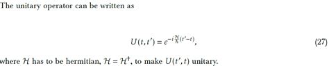 solved the unitary operator can be written as u t t